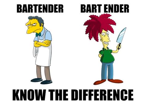 Bartender Vs Bart Ender Simpsons Funny The Simpsons Simpsons Characters