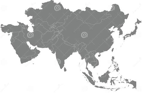 Dark Grey Map Of Asia With High Details Stock Vector Illustration Of Flat Road 316847709