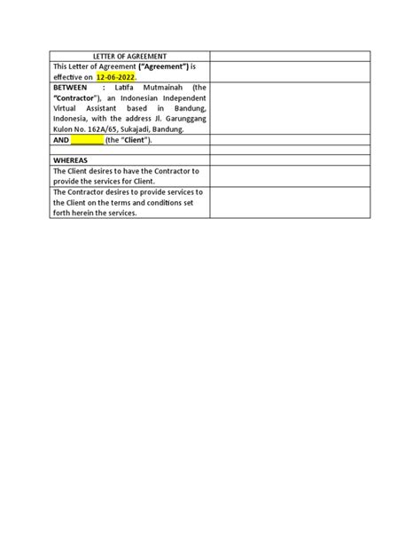 Va Agreement Bilingual Pdf