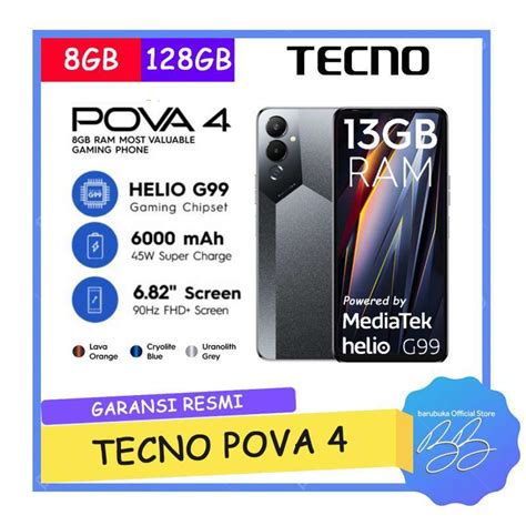Jual Tecno Pova Gb Gb Helio G Hd Hz Nfc Mah W Mp Android