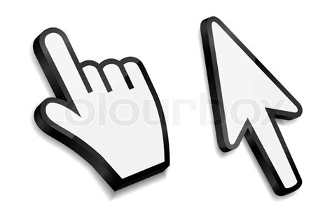 Mouse Hand And Arrow Cursors Vector Stock Vector Colourbox