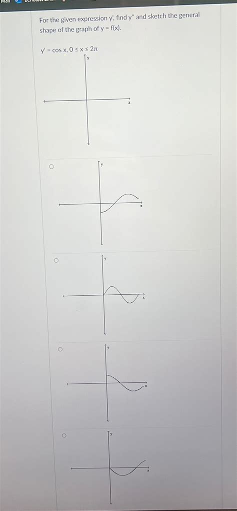 solved for the given expression y ﻿find y ﻿and sketch