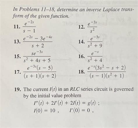 Solved In Problems 11 18 Determine An Inverse Laplace