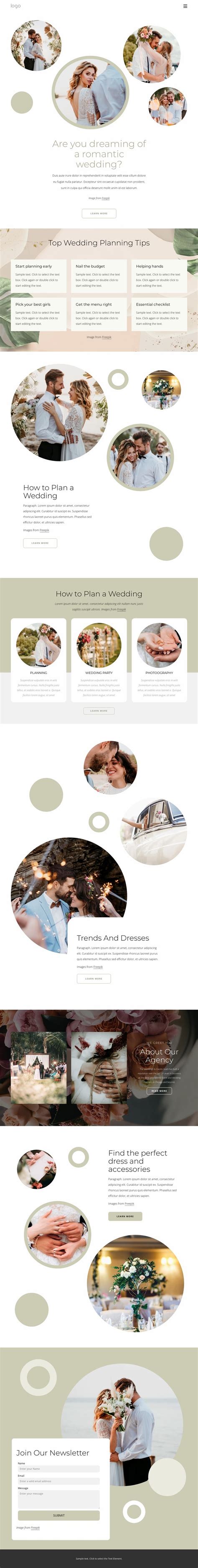 romantic wedding html code example by nicepage