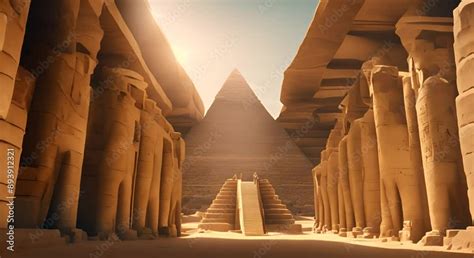 Exploring Hidden Egyptian Pharaohs Tombs King Tuts Pyramid Lit By Natural Light Concept