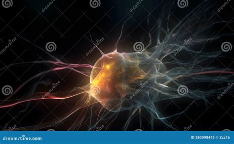 Microscopic Of Neural Network Brain Cells Human Nervous System Concept Of Neurons And Nervous