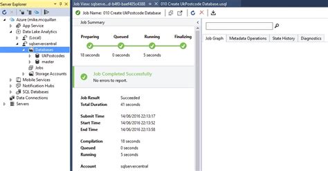 Stairway To U Sql Level 5 Databases And Tables In Azure Data Lakes With U Sql Sqlservercentral