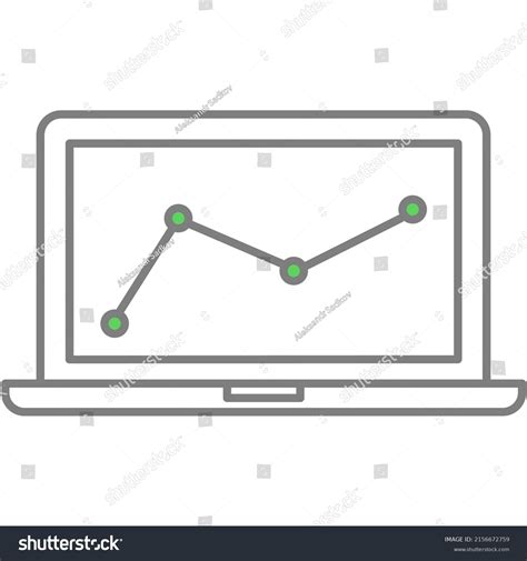 Laptop Graph Vector Chart On Computer Stock Vector Royalty Free Shutterstock