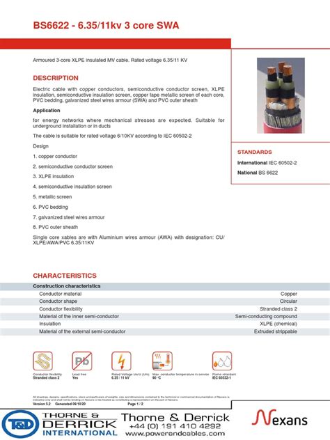 Cable Nexans Brochure Pdf Electrical Conductor Insulator