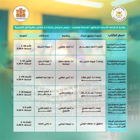 تعرف على جدول ندوات دار الكتب والوثائق القومية في معرض الكتاب اليوم