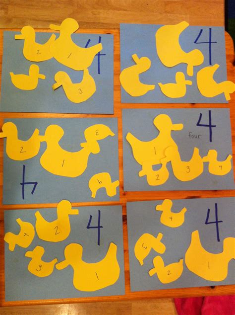 Number 4 Art Four Yellow Ducks Preschool Number 4 Activities For