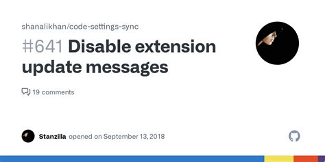 Disable Extension Update Messages · Issue 641 · Shanalikhancode Settings Sync · Github