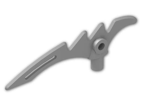Minifig Weapon Crescent Blade Serrated With Bar L Silver