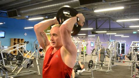 Standing Plate Triceps Extension - YouTube