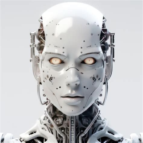 Premium Ai Image A White Robot With A Face That Says Robot On It