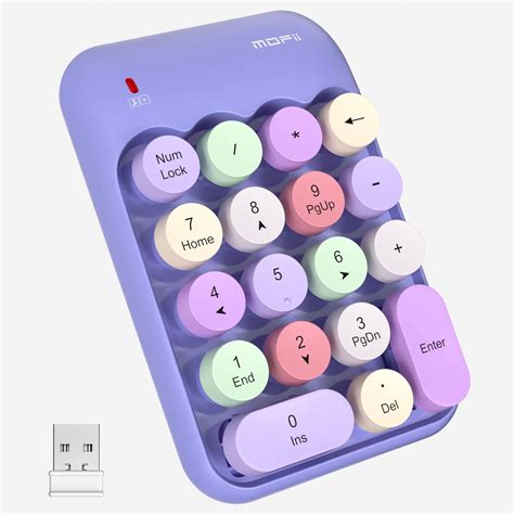 Amazon Com MOFII Wireless Number Pads Purple Numeric Keypad 18 Keys USB 2 4G Round Keycap