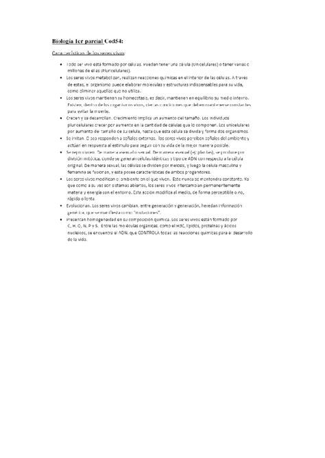 Biologia Primer Parcil Resumen Primrea Parte Introducción A La
