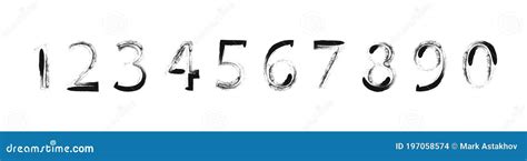 Grunge Numbers Vector Isolated Brush Illustration Stock Vector Illustration Of Element