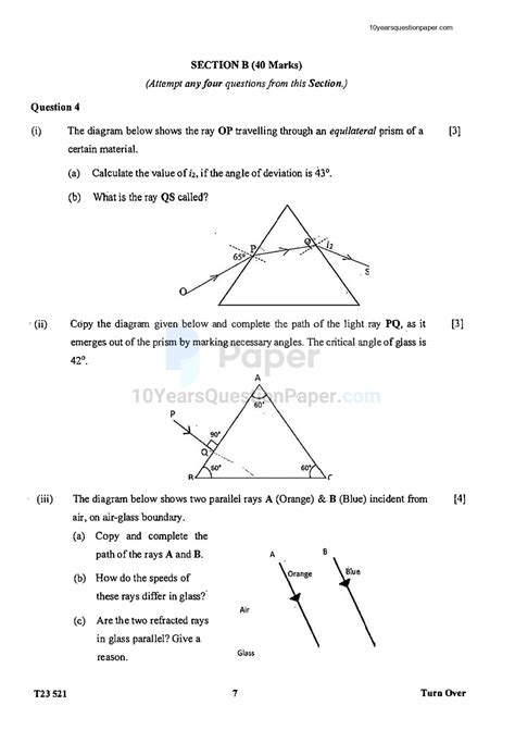 Icse 2023 Physics Question Paper For Class 10