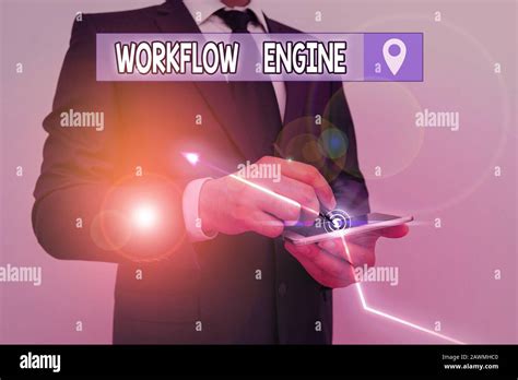 Writing Note Showing Workflow Engine Business Concept For Software