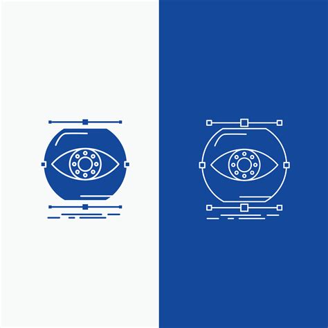 Visualize Conception Monitoring Monitoring Vision Line And Glyph Web Button In Blue Color