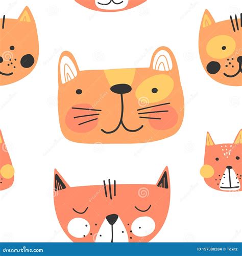 Cute Facce Disegnate A Mano Impronte Di Bambini Migliore Per Maglietta Poster Carta Da