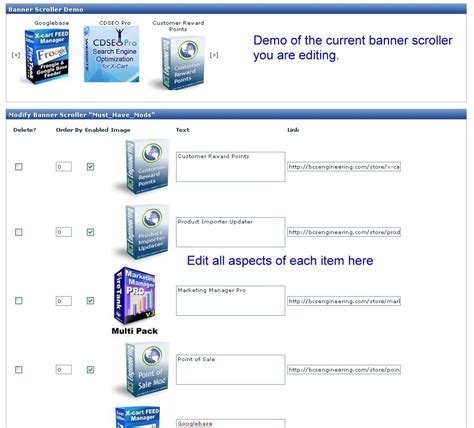 Dynamic Banner Scroller For X Cart