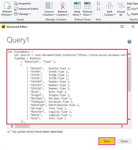 Power Bi にインポートされたクエリを使用して Azure Data Explorer のデータを視覚化する Microsoft Learn