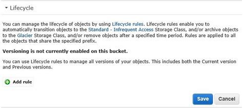 configuring aws s3 bucket lifecycle archiving