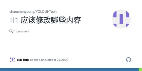 应该修改哪些内容 Issue shaoshengsong YOLOv Tools GitHub