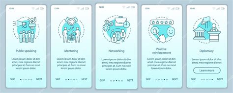 Premium Vector Hr Soft Skills Onboarding Mobile App Page Screen Vector Template Public
