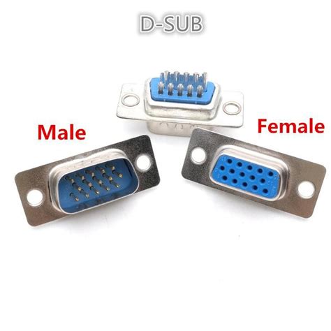 10pcs Rs232 Db15 15 Pin Female Male 3rows Solder Type Plug D Sub Male