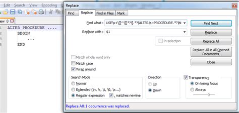 Notepad Regex On Sql Script Stack Overflow