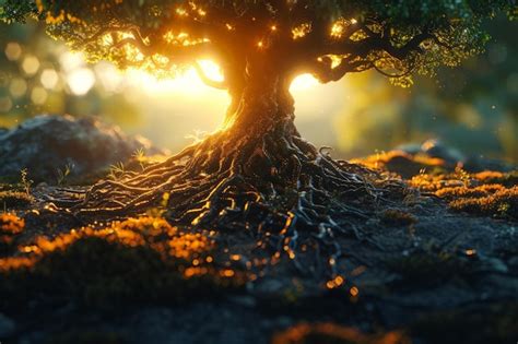 premium photo sunlight filtering through tree canopy