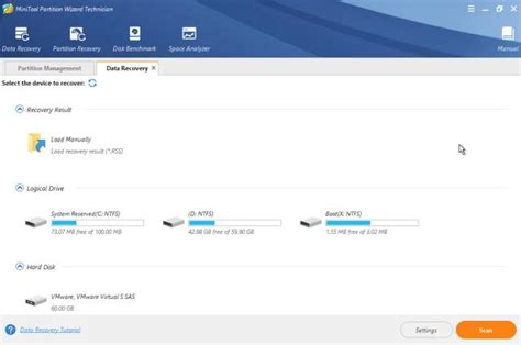 مدیریت پارتیشن‌های هارد از طریق بوت Minitool Partition Wizard Bootable 129 دانلود