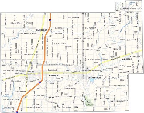 Coles County Map Illinois Us County Maps