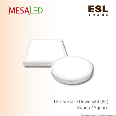 Mesaled Led Surface Downlight Pc Material 18w 26w 30w Esl Trade