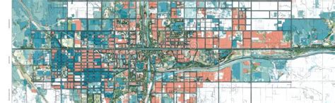 City Landscape Map Showing Land Use Patterns And Zoning Designations