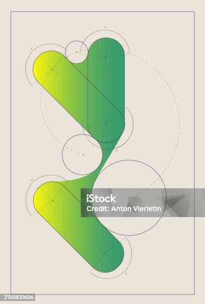 벡터 일러스트 레이 션입니다 추상적인 그림 곡선 모양 점선과 원으로 둘러싸여 있습니다 미니멀한 그래픽 디자인 건축에 대한 스톡 벡터 아트 및 기타 이미지 Istock