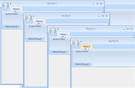 Keytips For Infragistics Ribbon Are Shown In All Forms With An Owner Owned Relationship
