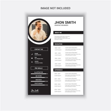 Premium Vector Cv Template In Black And White