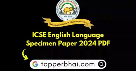 Icse English Language Solved Specimen Paper 2024 Pdf