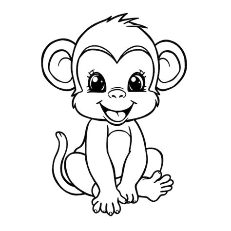Um Desenho De Um Macaco Para Colorir Vetor Premium Gerado Com Ia