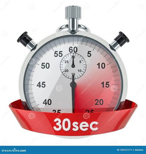stopwatch with 30 seconds timer 3d rendering stock illustration
