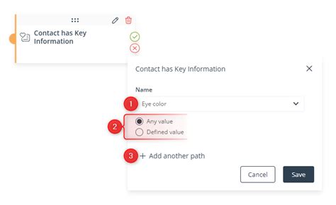workflow condition contact has key information support salesmanago