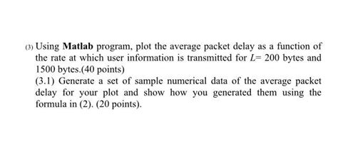 Solved 3 Using Matlab Program Plot The Average Packet Chegg Com