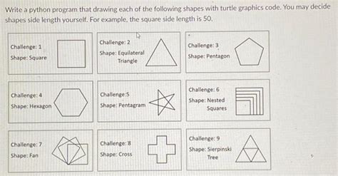 Solved Write A Python Program That Drawing Each Of The Chegg