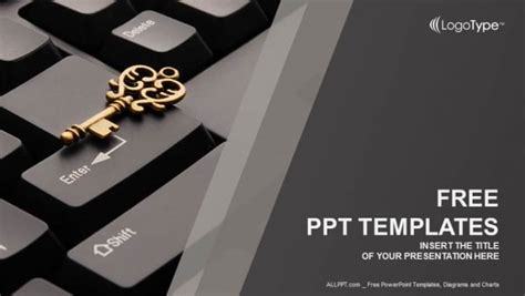 key on computer keyboard powerpoint templates