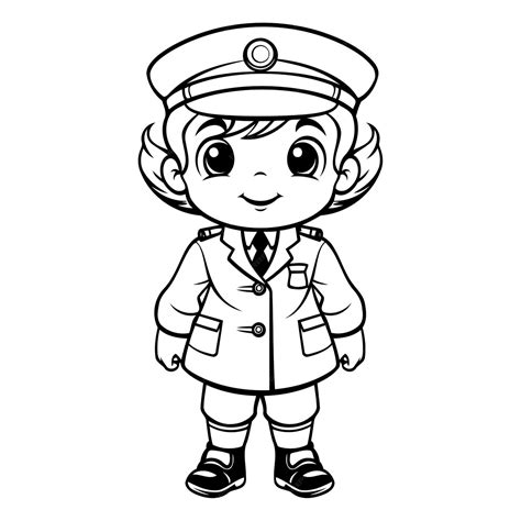 Premium Vector Coloring Page Outline Of Cartoon Sailor Girl Vector