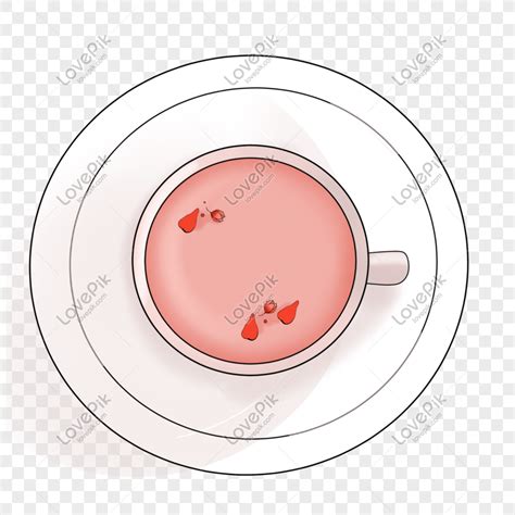 핑크 장미 차 음료 일러스트 레이션 Png 일러스트 무료 다운로드 Lovepik